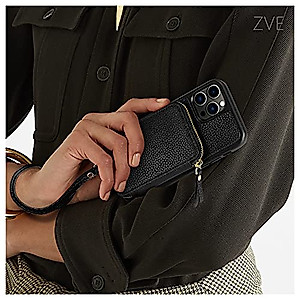 ZVE Wallet Case for iPhone 13 Pro 6.1 inch, Magsafe Zipper Leather RFID Blocking Cards Holder Slots Case with Magnetic Wireless Charging, Protective Cover for iPhone 13 Pro 6.1” (2021) - Black