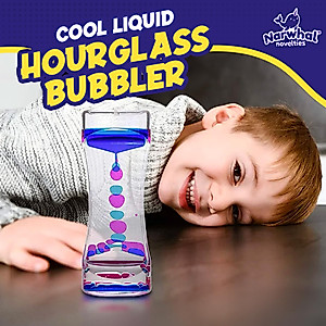 Narwhal Novelties Liquid Motion Bubbler for Kids and Adults - Hourglass Liquid Bubbler/Timer for Sensory Play Toys, Fidget Toy and Stress Management (3 Pack)