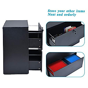 EBTOOLS Lateral File Cabinet, 2-Drawer Filing Cabinet with Lock Modular Stacking Storage Box for Home Office Files Storage Organizer Black 35.43" x 15.74" x 29.92"