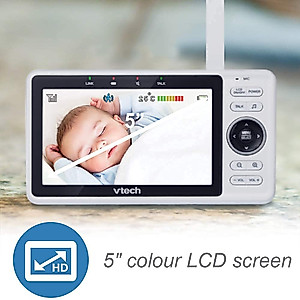 VTech RM5752 Wi-Fi 1080p HD Video Monitor with Remote Access, White (Renewed)