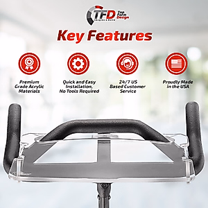TFD The Tray3D | Compatible with Peloton Bike Gen 3 & Bike+ (Both Models), Made in the USA, Laptop & Desk Tray Holder | Designed with Premium Grade Acrylic Materials - The Ultimate Peloton Accessories
