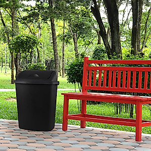 Cand 70 Liter Garbage Can 4 Pack, Black Trash Bin with Swing Lid, Plastic Garbage Can Swing Cover