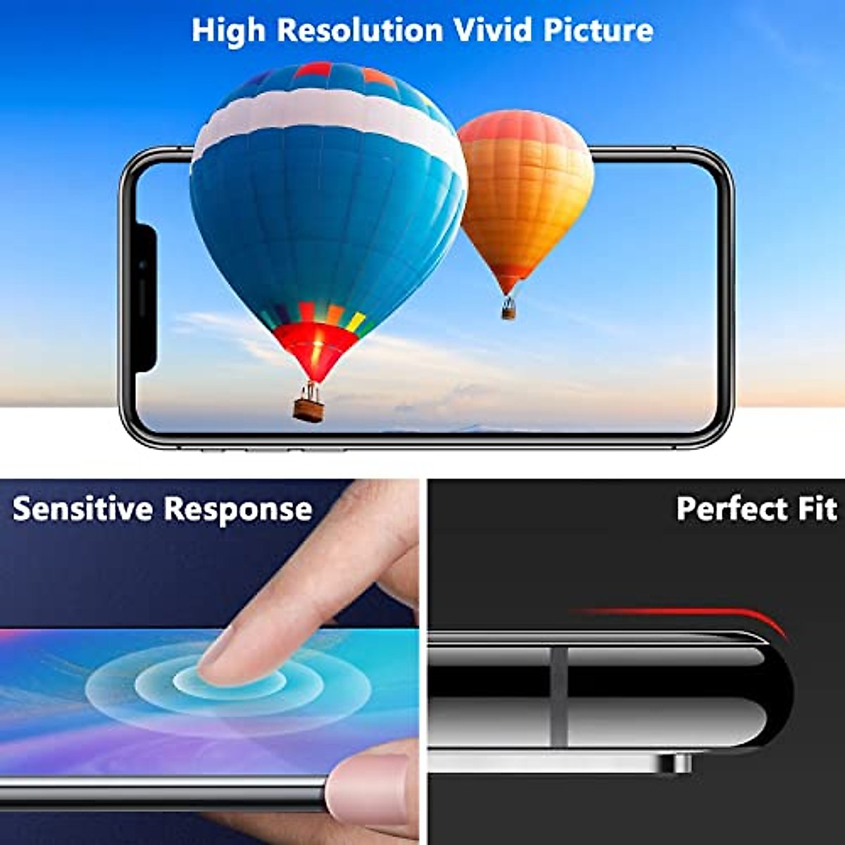 for iPhone X Screen Replacement 5.8 inch, Mobkitfp Front LCD Digitizer Display for iPhone 10/X with 3D Touch & Face ID for A1865,A1901,A1902 with Waterproof Adhesive+Tempered Glass+Repair Tools