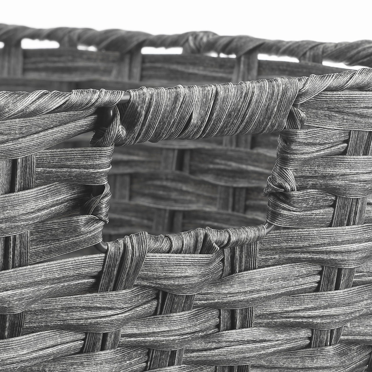 Whitmor Split Rattique Shelf Tote, Set of 2, Smokey