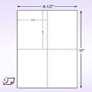 8-1/2" x 11" Laser/Inkjet Postcards 4 Per Page, (4-1/4" x 5-1/2" Each Card | White, 4000 Cards)