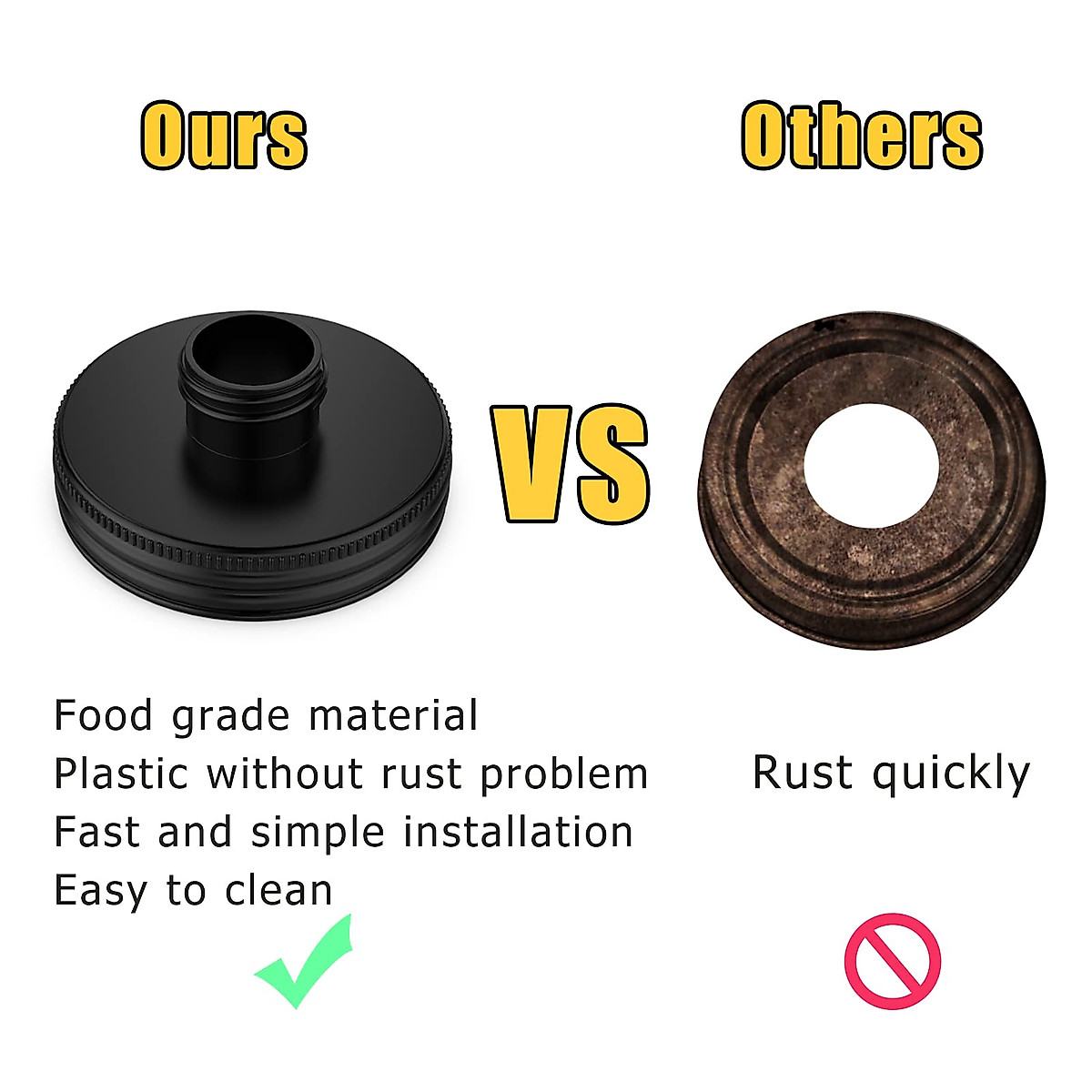 Watsango 2 Packs Mason Jar Syrup Dispenser, Coffee Syrup Dispenser for Regular Mouth Mason Jar, Food Grade Rustproof Plastic Pump for Syrup, Honey, Liquid Condiments, Ketchup, Coffee Syrup and More