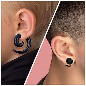 Beautidots 68 Pieces Ear Stretching Kit 14G-00G Gauges Expander Kit Acrylic Tapers Silicone Tunnels Spiral Tapers Body Piercing Jewelry Set