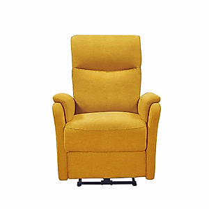 BEZAL Electric Power USB,Fabric Single Sofa, Home Theater Seating with Recliner Function,Ergonomic Lounge Chair for Small Room 35.4" D x 30" W x 39.8" H, Yellow