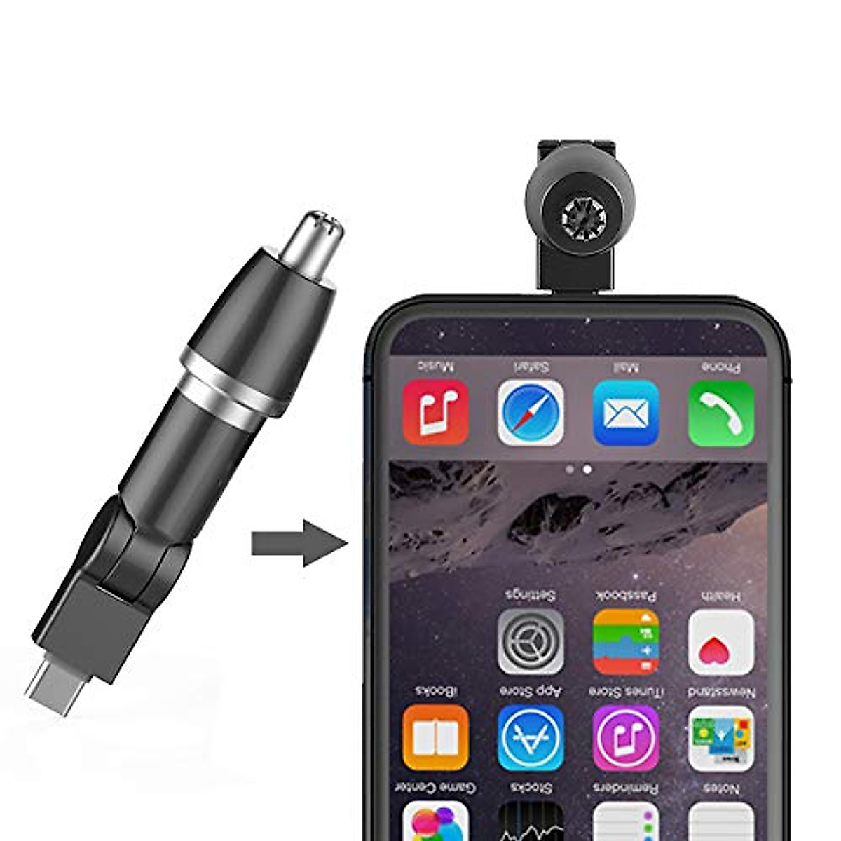 Mini Ear and Nose Hair Trimmer Compatible with Phone Interface for Men and Women OuYezy Professional Painless Portable Nose Hair Removal Trimmer Mobile Phone Powered (typ-c)