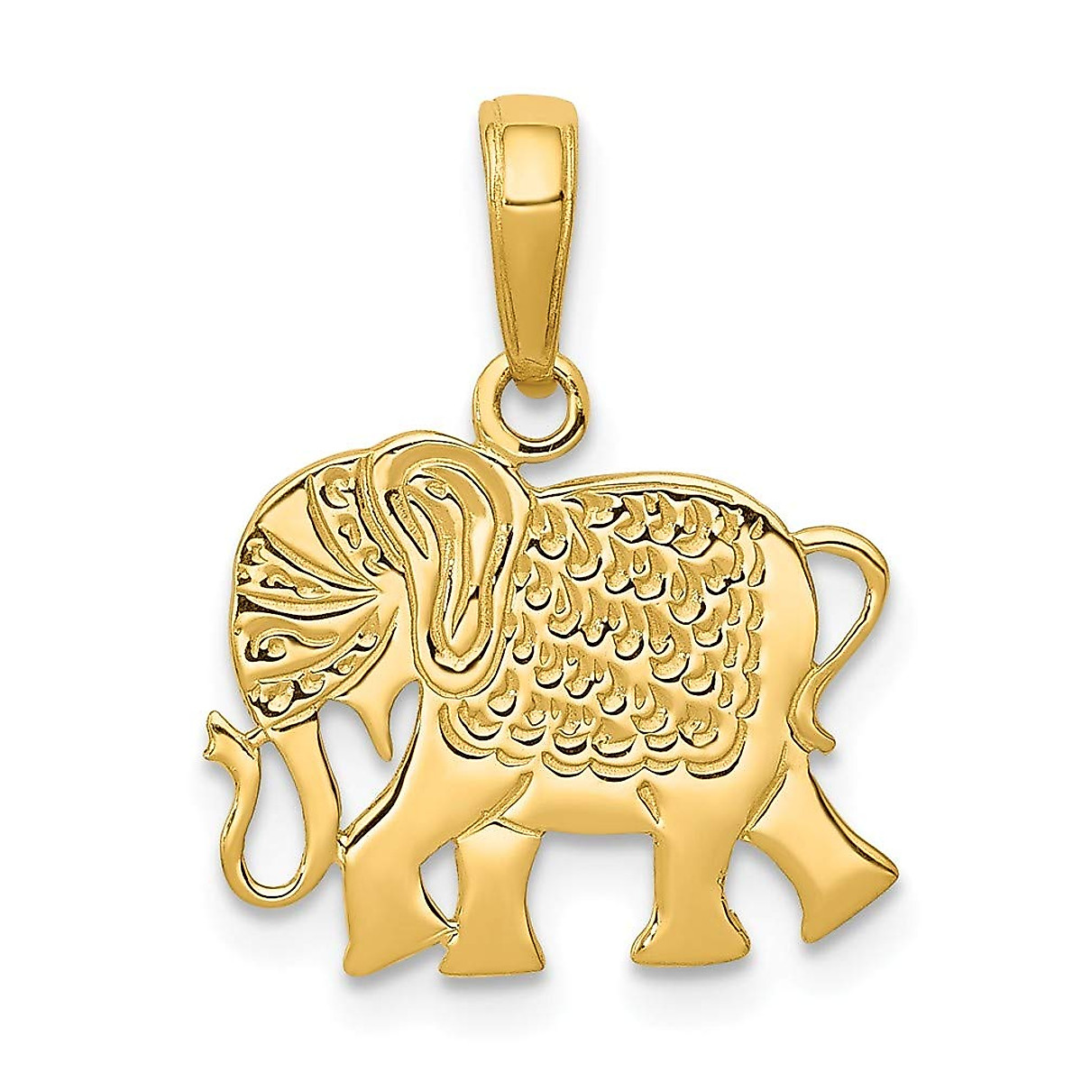 The Black Bow 14k Yellow Gold Flat Circus Elephant Pendant