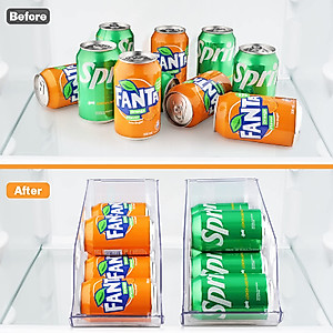 Soda Can Organizer for Refrigerator Foldable Can Holder Dispenser, Soda Can Organizer for pantry, Freezer, Holds Up to 9 Cans Each, BPA-Free, Clear Design