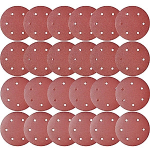 Tonmp 50 PCS 9 Inch 6 Hole Hook-and-Loop Sanding Discs for Drywall Sander -10 Each of 60 80 120 150 240 Grits Sander Paper