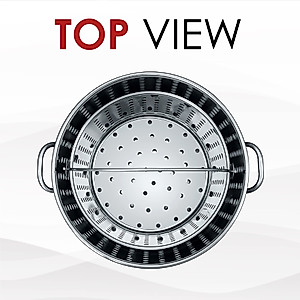 CONCORD 53 QT Stainless Steel Stock Pot w/Basket. Heavy Kettle. Cookware for Boiling