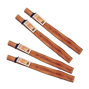 Barking Buddha 12 Inch Jumbo Bully Sticks for Dogs - Premium Fully Digestible, Odor Free 100% All Natural Tasty Beef Pizzle Chew Treats (Pack of 4)