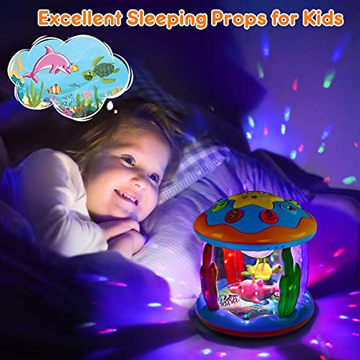 Baby Toys 6 to 12 Months Babies Ocean Rotating Light Up Infant Toys 12-18 Months Musical Toys for 1 Year Old Boys Gifts Early Educational Toys for Toddlers 1-3