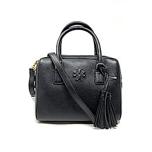 Tory Burch 84777 Black Gold Hardware Thea Web Small Leather Satchel