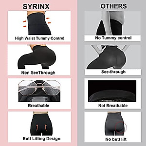 Syrinx 7 Pack High Waisted Leggings for Women - Buttery Soft Tummy Control Yoga Pants for Workout Running