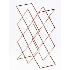 Mango Steam Elegant 10 Bottle Wine Rack Holder for Countertop and Fridge Storage - Rose Gold