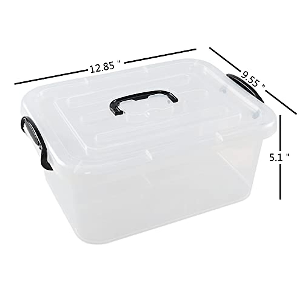 Buyitt 2-Pack Plastic Storage Box with Lid, 8 Quart Clear Storage Bin