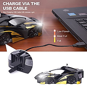 SIWMER Stunt car can Climb The Wall and Drift, Remote Control Dual-Mode Children's Remote Control car with LED Lights, Rechargeable Boy's Gift(Black)