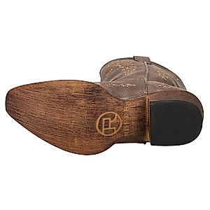 ROPER Womens Riley Scroll Embroidery Snip Toe Casual Boots Mid Calf Low Heel 1-2" - Brown - Size 7 M