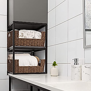 StorageWorks Handwoven Round Paper Rope Storage Baskets