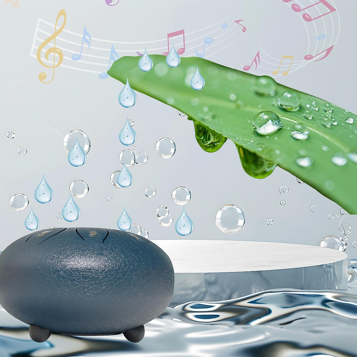 REGIS rain drum for outside，Steel Tongue Drum 8 Notes 6 Inches Chakra Tank Drum Steel Percussion Padded Travel Bag and Mallets，Musical Education Entertainment Meditation Yoga Zen Gifts (Navy)