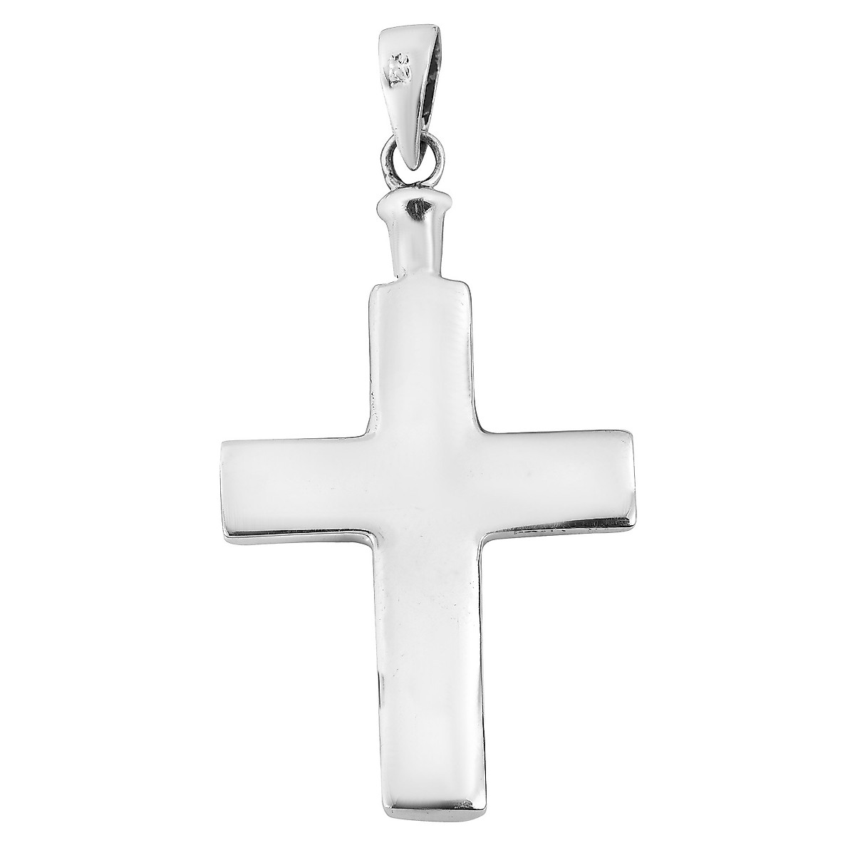 AeraVida Christian Cross Simulated Blue Turquoise Inlay .925 Sterling Silver Pendant