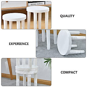 Ciieeo 1pc Japanese Style Stool Small Stool Small Vanity Stool Low Stool Kid Step Stool Step up Stool Non-Slip Stool Little Stool Plastic Furniture Makeup White Child