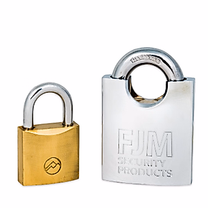 FJM Security SPRS60-KD Heavy Duty Shrouded Padlock With Triple Chrome Plating, Keyed Different