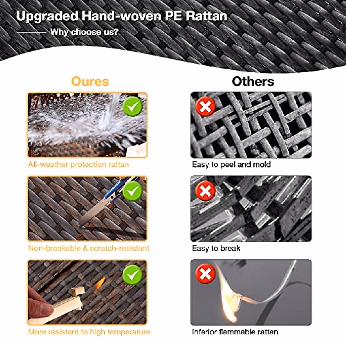 Vicluke Patio Chaise Lounge Chair, Outdoor Rattan Wicker Reclining Chaise with Adjustable Backrest and Removable Cushion, Pool Lounge Chair Sun Lounger for Poolside, Balcony, Garden (1 Piece, Khaki)