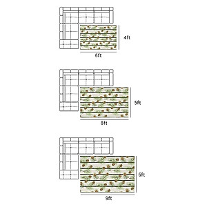 Christmas Outdoor Rugs for 6'x9' Patios Clearance, RV Camping Mat Rug Portable Outside Rug Indoor Outdoor Area Rug Mat for Beach Deck Pool Farmhouse Pine Leaves Cone Stripe