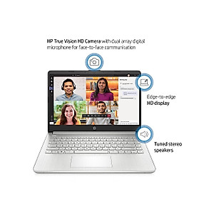 HP 2023 Newest 14 Laptop, 14" Display, Intel Core i5 1135G7 Processor, 16GB RAM, 1TB SSD, Intel Iris Xe Graphics, Bluetooth, Webcam, HDMI, Windows 11 Home, Natural Silver