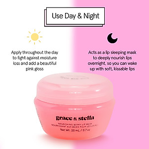 Grace & Stella Award Winning Lip Plumper Nourishing Berry Lip Mask - Lip Moisturizer For Very Dry Lips - Overnight Lip Mask & Lip Treatment & Lip Sleeping Mask - Vegan Lip Care Products