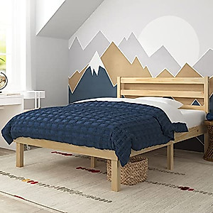 ZINUS Robin Wood Platform Bed Frame with Headboard / Wood Slat Support / No Box Spring Needed / Easy Assembly, Twin