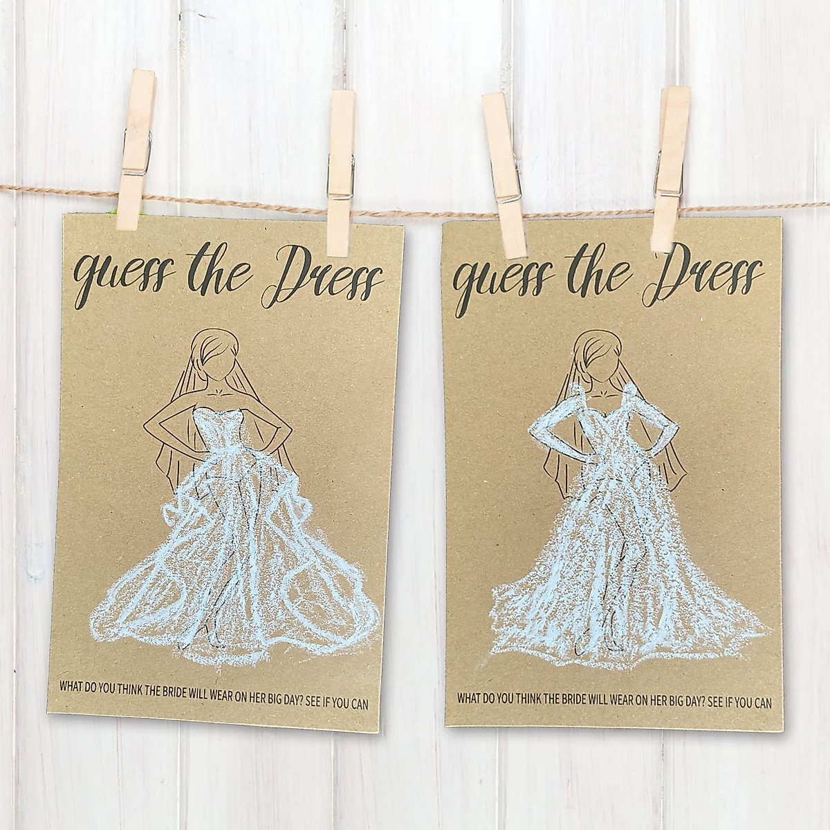 Y_Bong Bridal Shower Games - Guess The Dress Bridal Shower Game for 50 Guests - Funny Wedding Decorations Party Supplies Games Ideas