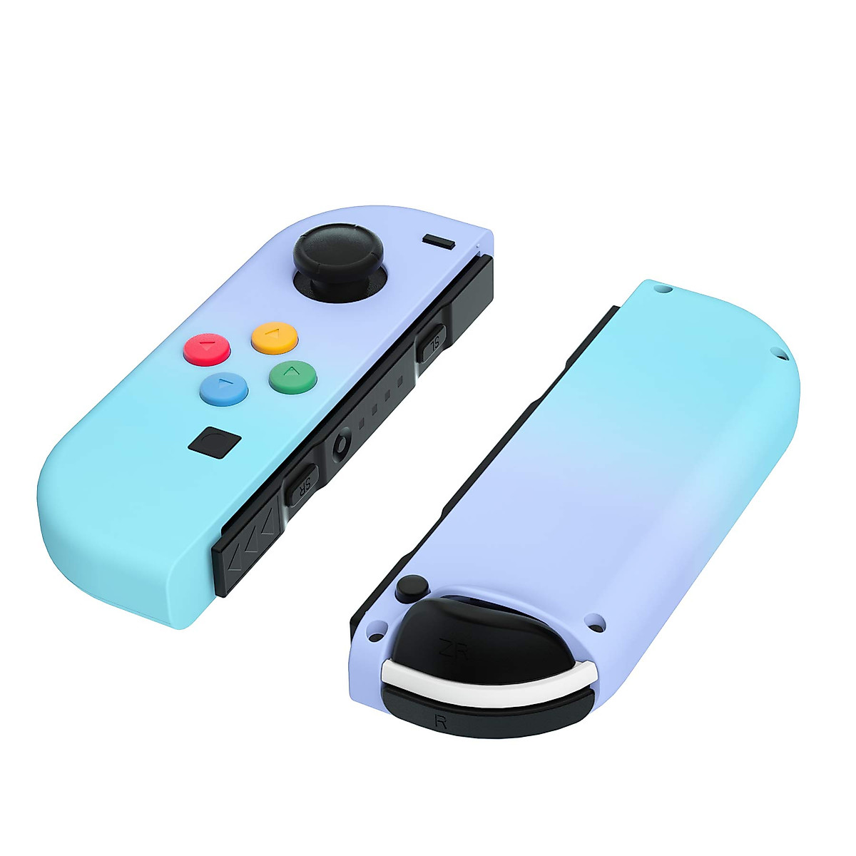 eXtremeRate DIY Replacement Shell Buttons for Nintendo Switch & Switch OLED, Gradient Violet Blue Housing Case with Corlorful Button for Joycon Handheld Controller [Only The Shell, NOT The Joycon]