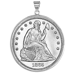 Sterling Silver Dollar Bezel 38 mm Coins Prong Back Round Edge Mexican Olympic One Dollar Coin NOT Included