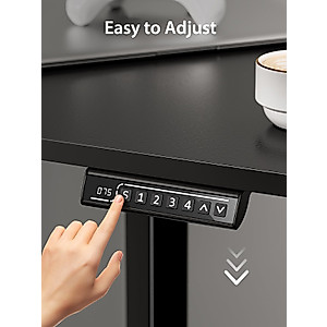 Marsail L Shaped Electric Standing Desk, 55x34 Inch Standing Desk Adjustable Height with Headphone Hook, Large Computer Desk Sit Stand Desk for Home Office Sturdy Writing Workstation, Obsidian