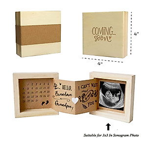 Yudarte First Time Grandparents Keepsake Gifts - Pregnancy Announcement for Grandma and Grandpa - Grandparents Baby Announcement Sonogram Ultrasound Picture Box