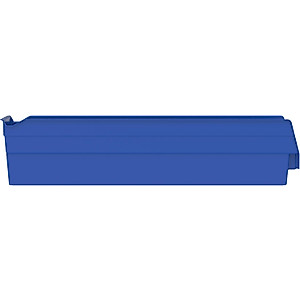Akro-Mils 30128 Plastic Nesting Shelf Bin Box, (18-Inch x 4-Inch x 4-Inch), Blue, (12-Pack)