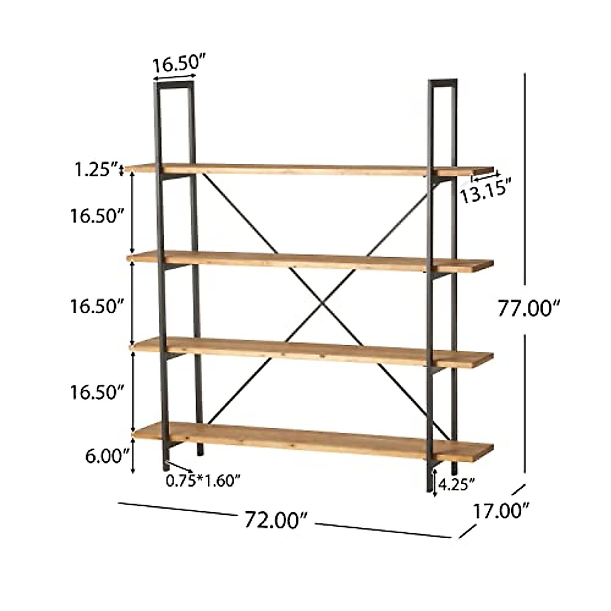 Christopher Knight Home Chelsea Antique Firwood and Iron Bookcase