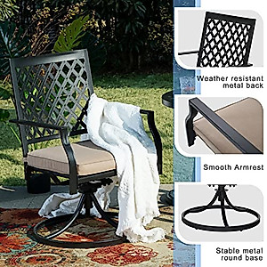 Sophia & William Patio Dining Set 9 Pieces Outdoor Metal Furniture Set, 8 x Swivel Patio Dining Chairs with 1 Expandable 6-8 Person Table for Lawn Garden Pool