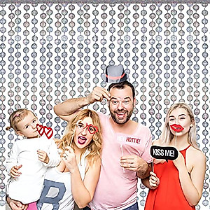 Disco Ball Foil Curtain Disco Ball Backdrop with Sequin Last Disco Party Decorations, Disco Backdrop Photo Booth for Disco Bachelorette Party/Birthday/Wedding/Bridal Shower/New Years Eve (3.3 x 6.6ft)