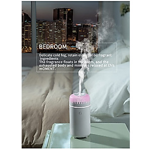 Car Diffusers for Essential Oils, Portable Humidifiers, Office Humidifiers Car Humidifier, 7 Color Car Essential Oil Diffuser, Mini Diffuser Car Oil Diffusers, USB Humidifier for Rooms (White)