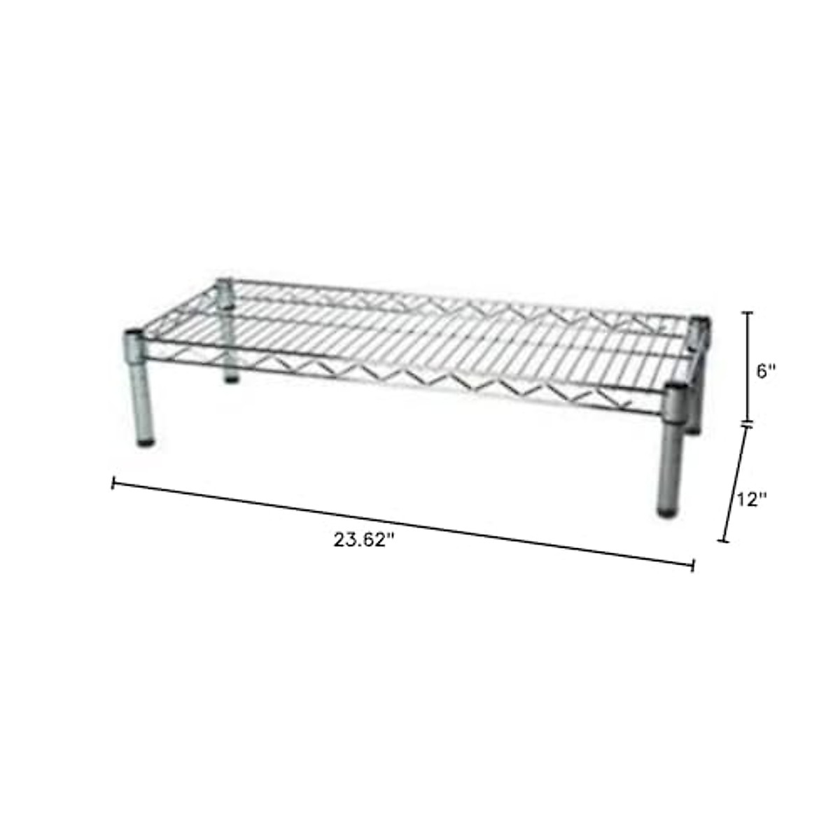 Shelving Inc. 12" d x 24" w Chrome Wire Shelving with 1 Tier Shelf, Weight Capacity 800lbs Per Shelf