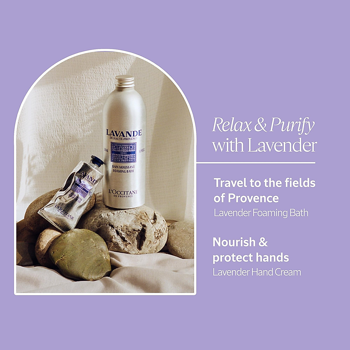 L'OCCITANE Lavender Foaming Bath: Relaxing and Cleansing Bubble Bath, Soothing Scent, with Lavender Essential Oil, 16.9 Fl. Oz Refill