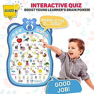 My ABC Talking Friend Interactive Alphabet Toy Talking Poster Wall Chart, Educational Toy for Learning Toddlers, Age 2+ Year Old, Kindergarten, Preschool Boys and Girls [BLUE COLOR ONLY]