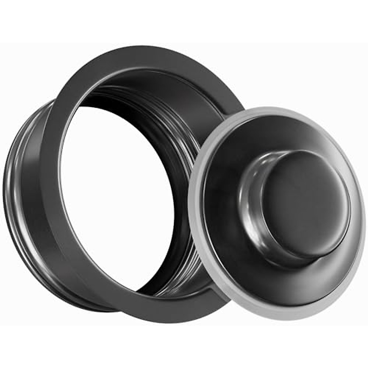 HausinLuck Garbage Disposal Flange, Gunmetal Black Garbage Disposal Drain Garbage Disposal Sink Flange and Stopper, Garbage Disposal Flange Plug for 3-1/2 Inch Drain Hole, Sink Flange and Stopper