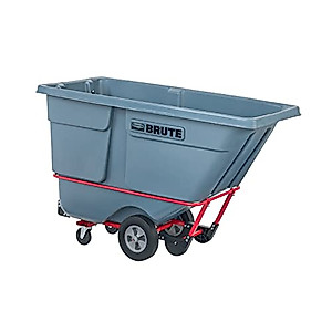Rubbermaid Brute Tilt Dump Truck/Trash Cart/Garbage Collection/Recycling, 1 Cubic Yard, Standard Duty, 1,250 lbs., Gray, Distribution Centers/Warehouse/Manufacturing/Stadiums